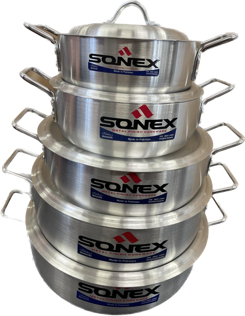 5 Pcs Fish Pot Set - Sonex Aluminum Metal Finish Cookware Best for Cooking #58779 | DesiClik.com ...